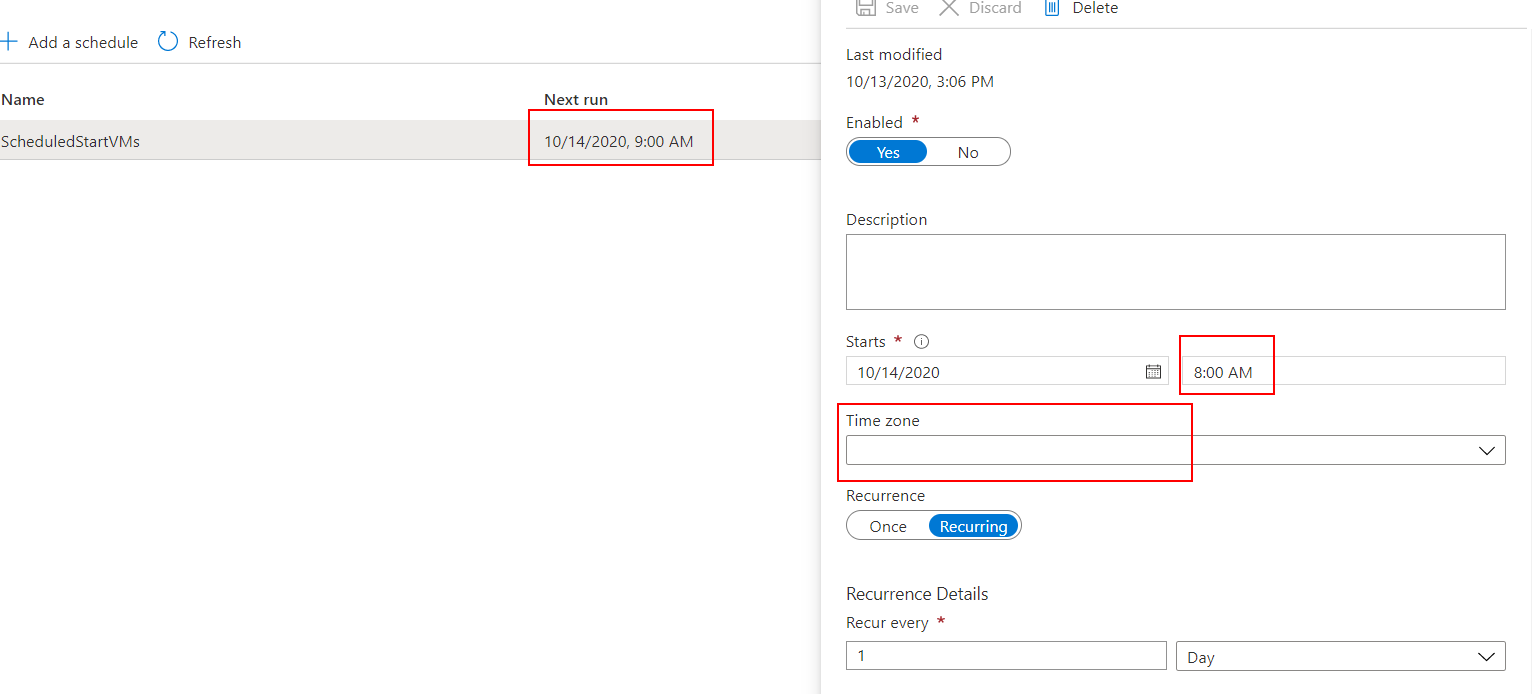 TimeZone not working for New-AzureRMAutomationSchedule and New-AzAutomationSchedule. The cmdlet ...