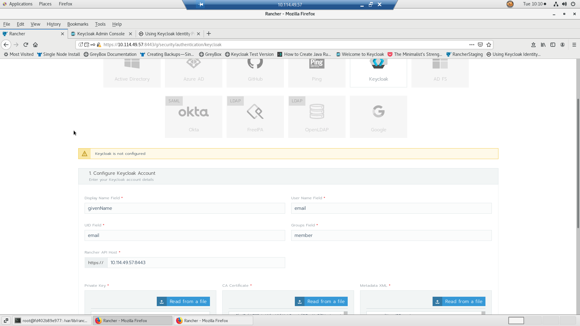 Adding Keycloak As An Authentication Provider Fails · Issue 28217 · Rancherrancher · Github