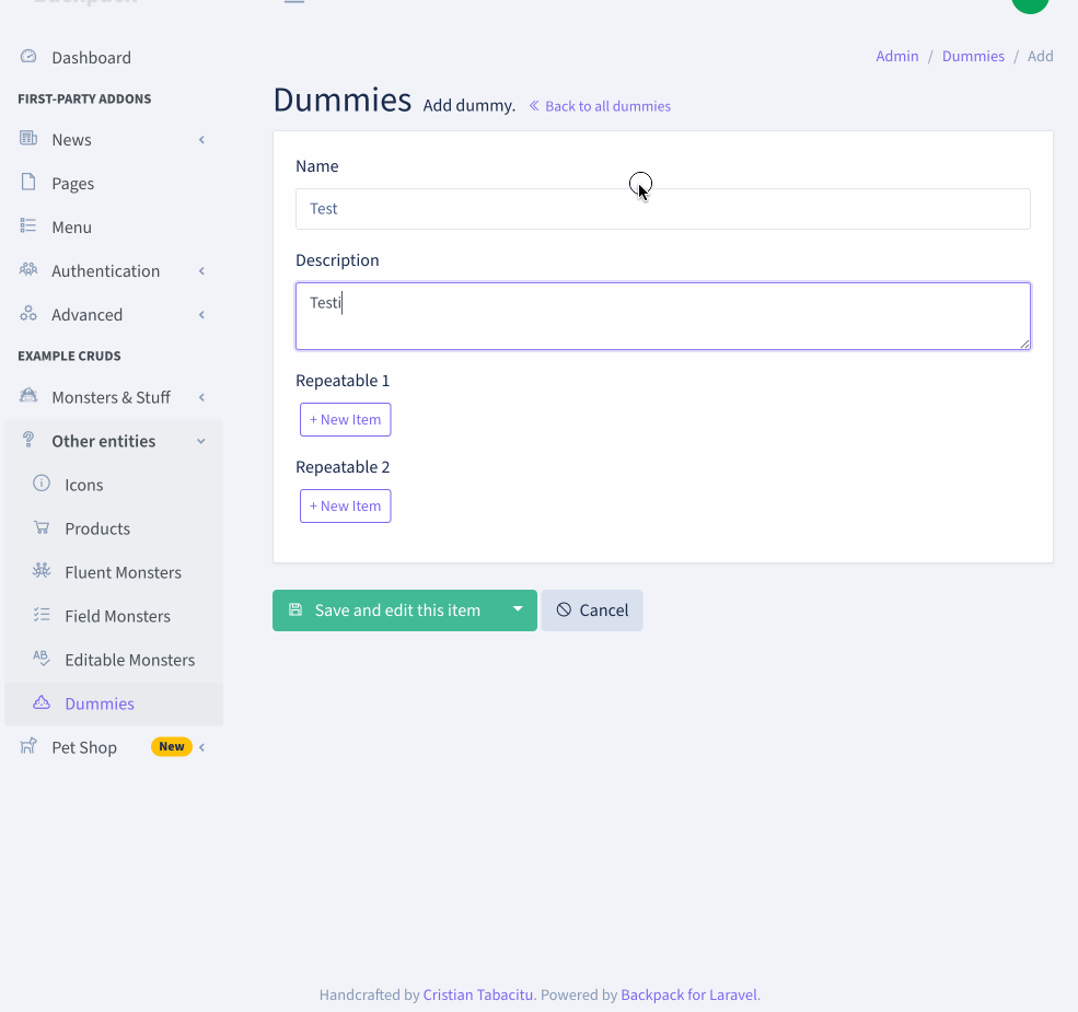 [Feature Request] `repeatable` field should put cursor on the first input of a new row · Issue ...