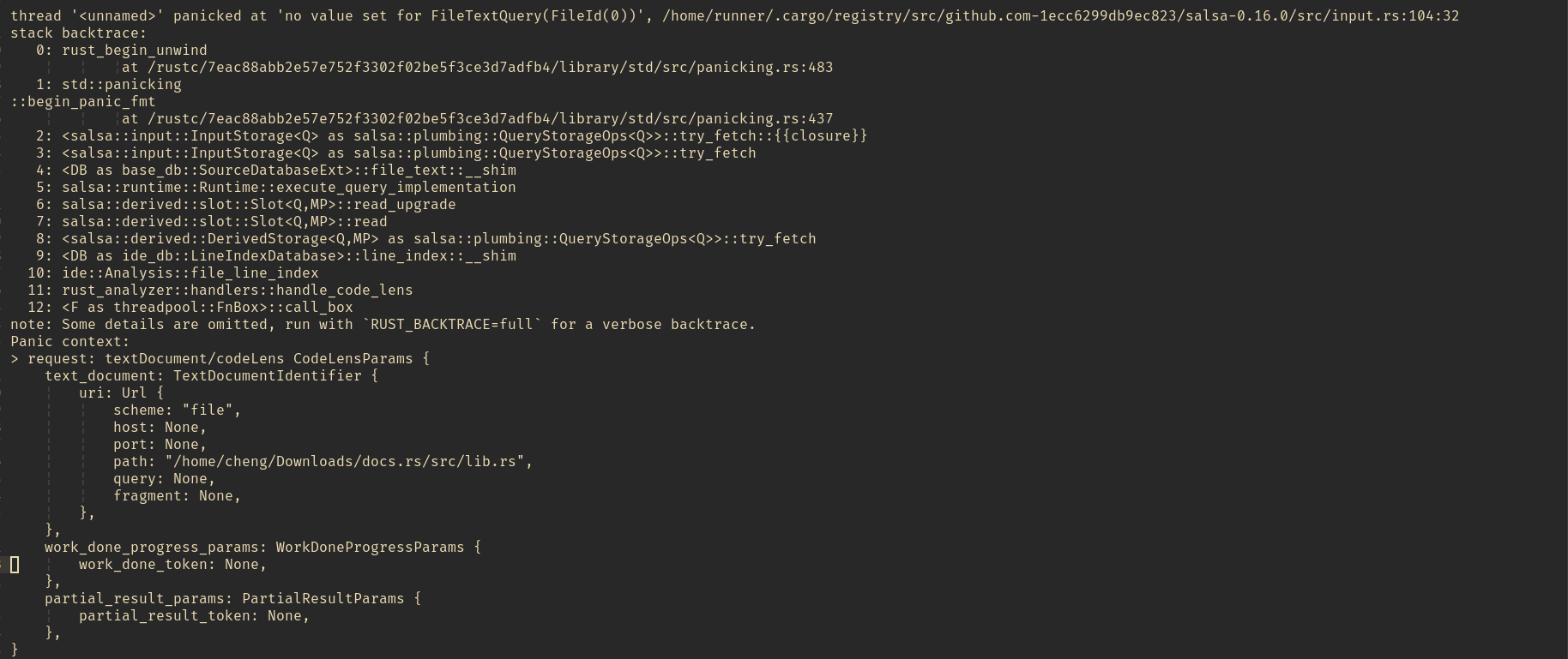 RA uses 2.4 GB RSS on docs.rs · Issue #7052 · rust-lang/rust-analyzer · GitHub