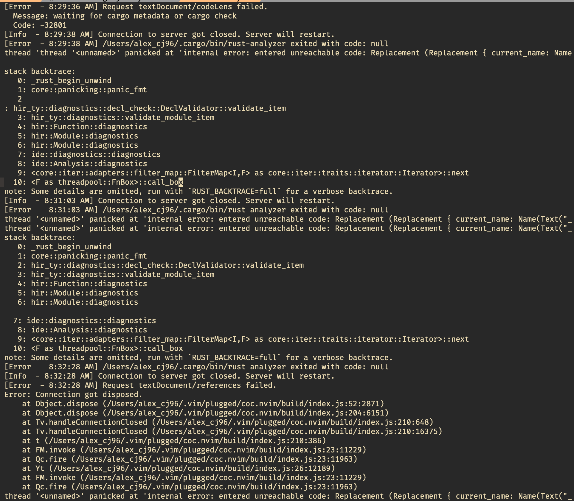rust-analyzer | coc-rust-analyzer broken since RA@2021-05-03 · Issue #8874 · rust-lang/rust ...