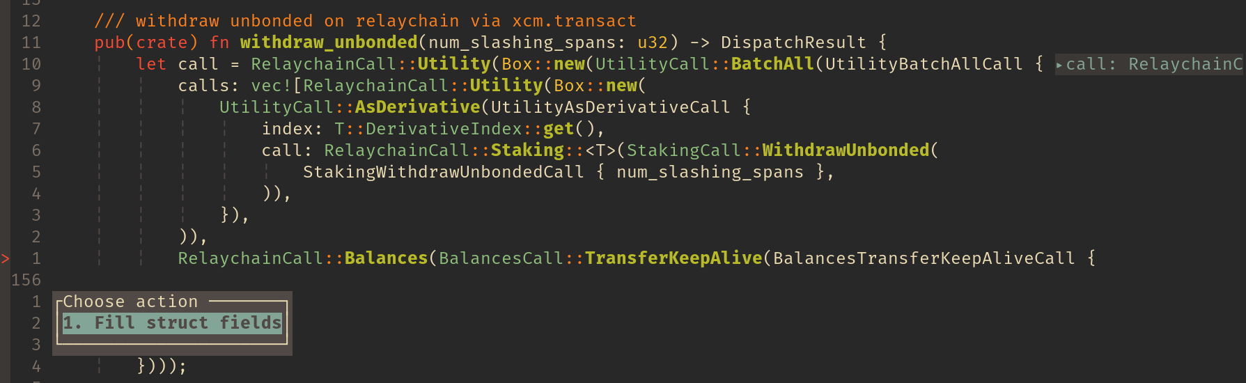 Fill Struct Fields Action Sometimes Put Fields To The Beginning Of File · Issue 10217 · Rust