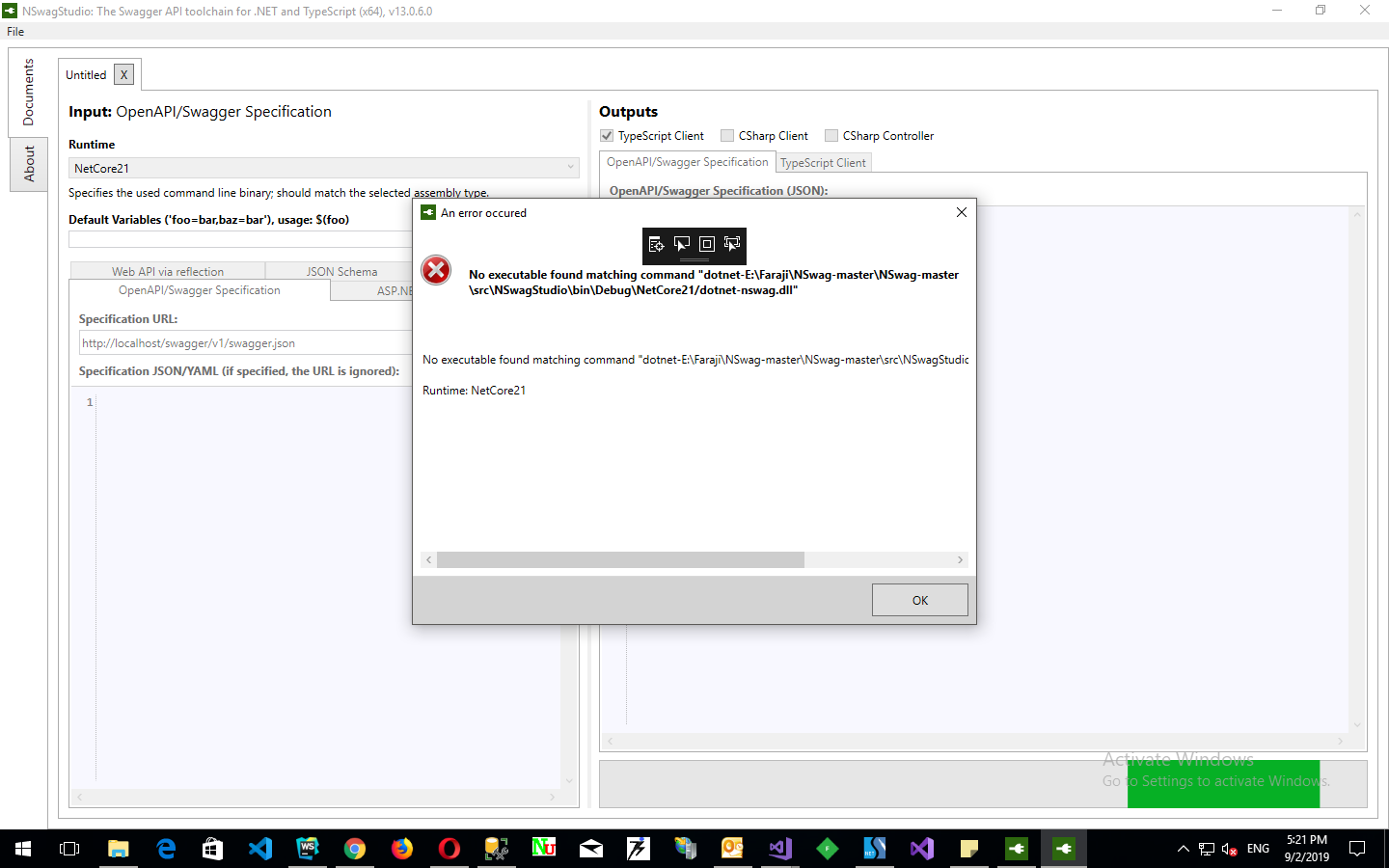 In debug folder NetCore21 not found · Issue #2386 · RicoSuter/NSwag · GitHub
