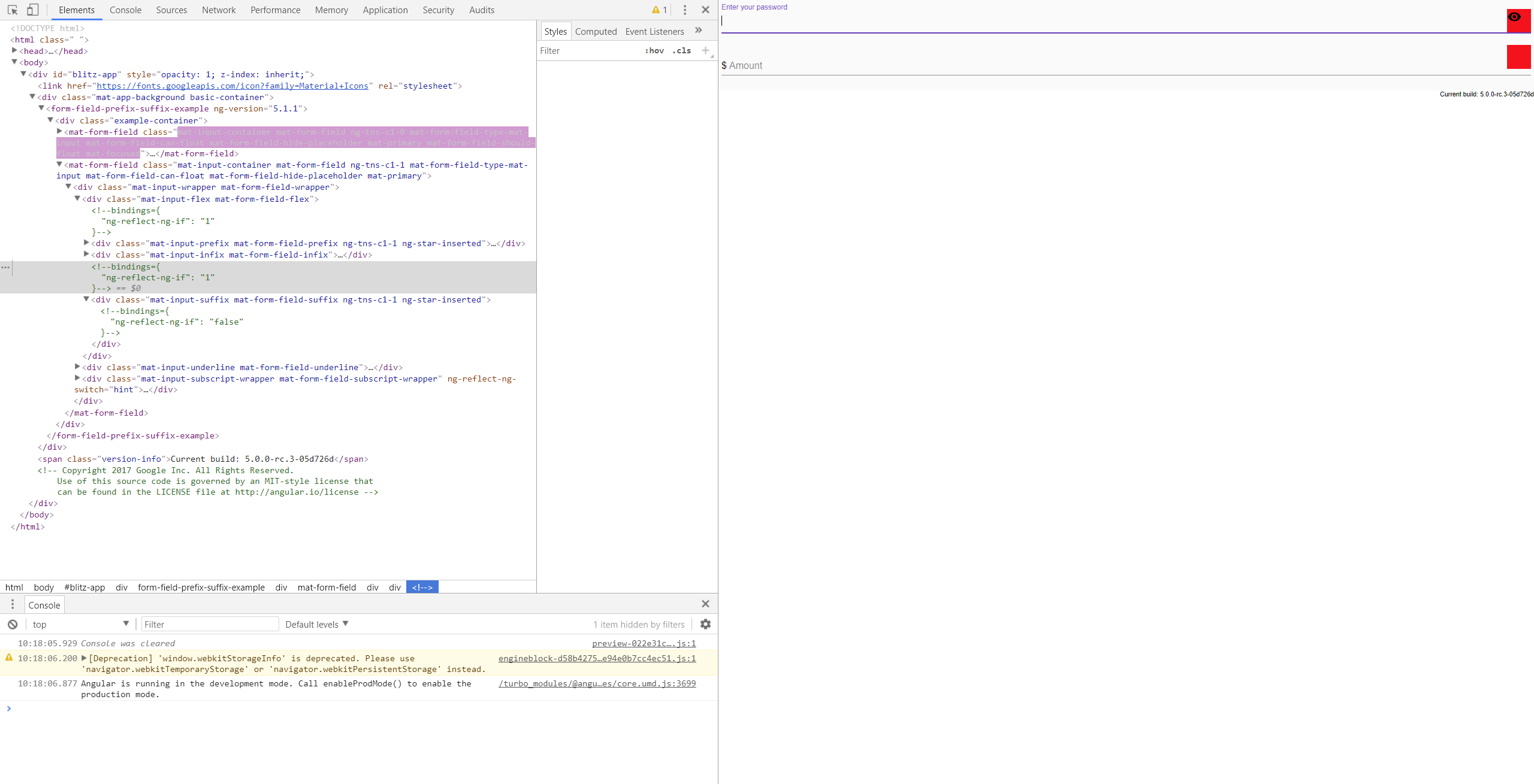 [Input] Suffix wrapper not removed with ngIf · Issue #8988 · angular/components · GitHub
