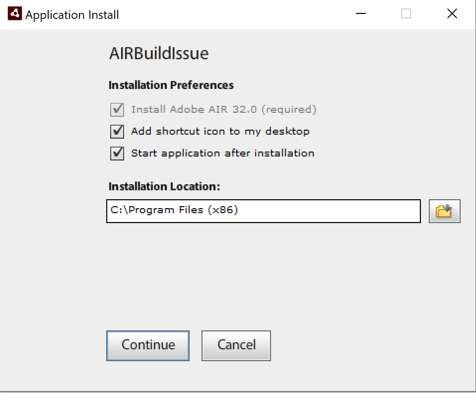 AIR SDK 33 - Animate CC -> Native Installer error · Issue #1715 · airsdk/Adobe-Runtime-Support ...