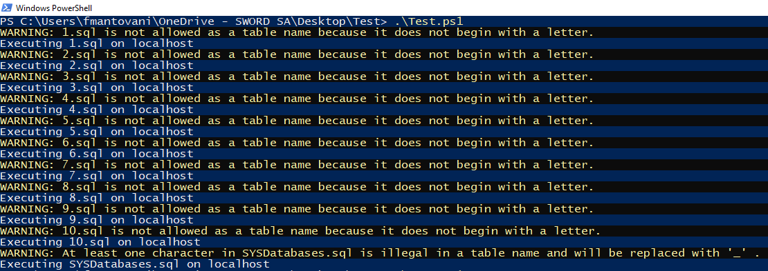 WARNING: 1.sql is not allowed as a table name because it does not begin ...