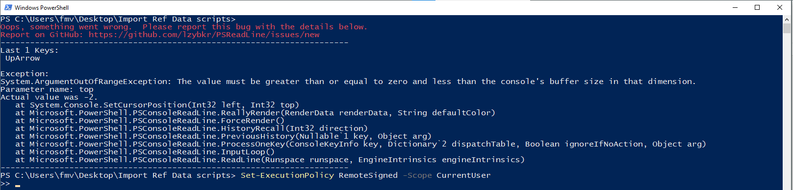 Systemargumentoutofrangeexception Actual Value Was 2 · Issue 2839 · Powershellpsreadline