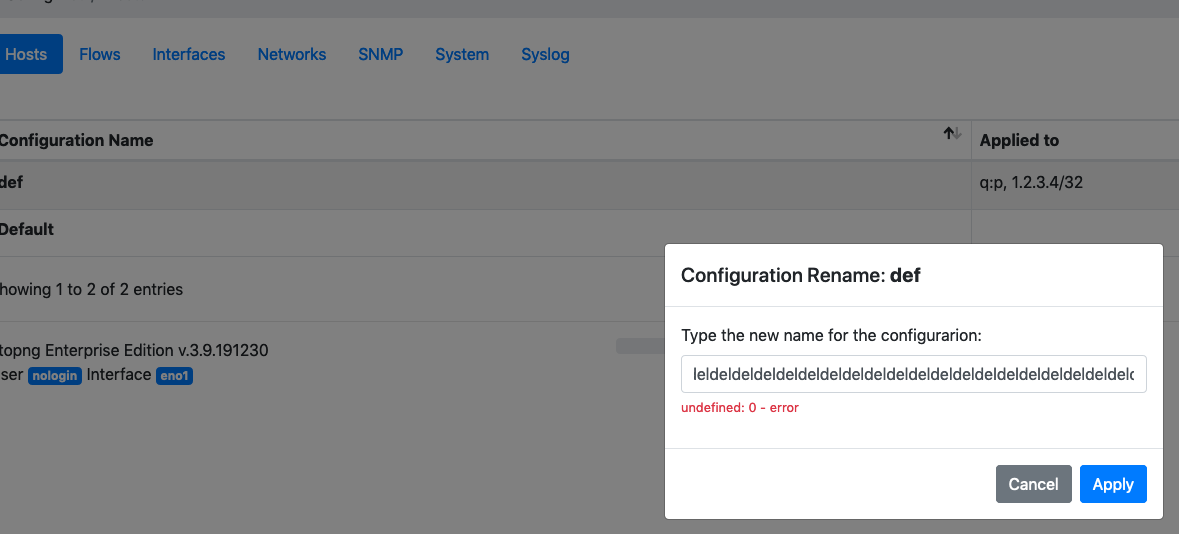 Arbitraily long config names accepted · Issue #3174 · ntop/ntopng · GitHub