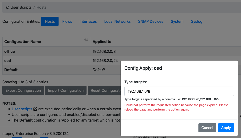 User Scripts errors in Apply To · Issue #3322 · ntop/ntopng · GitHub