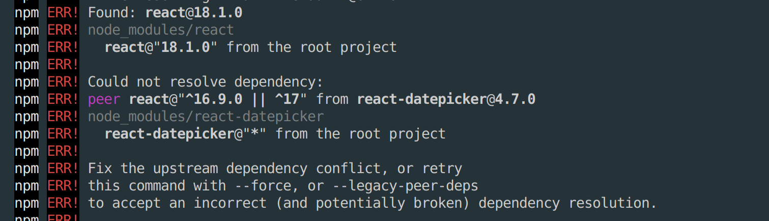 installation error in react 18.1.0 · Issue #3584 · Hacker0x01/react ...