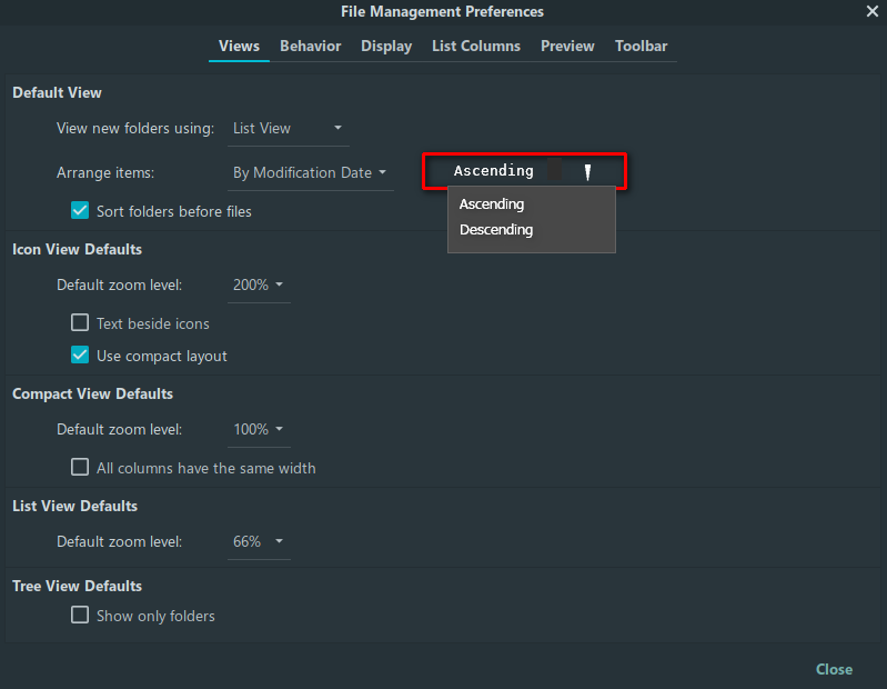 [Feature request] Add sorting direction to "Arrange items by" column in display settings · Issue ...
