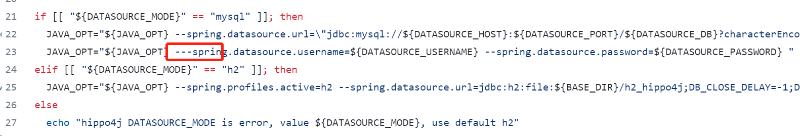 docker-startup.sh的mysql配置多个“-” · Issue #839 · opengoofy/hippo4j · GitHub