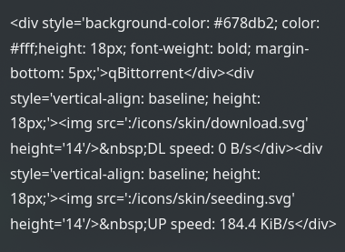 HTML being used in Linux tray tooltip · Issue #13469 · qbittorrent ...