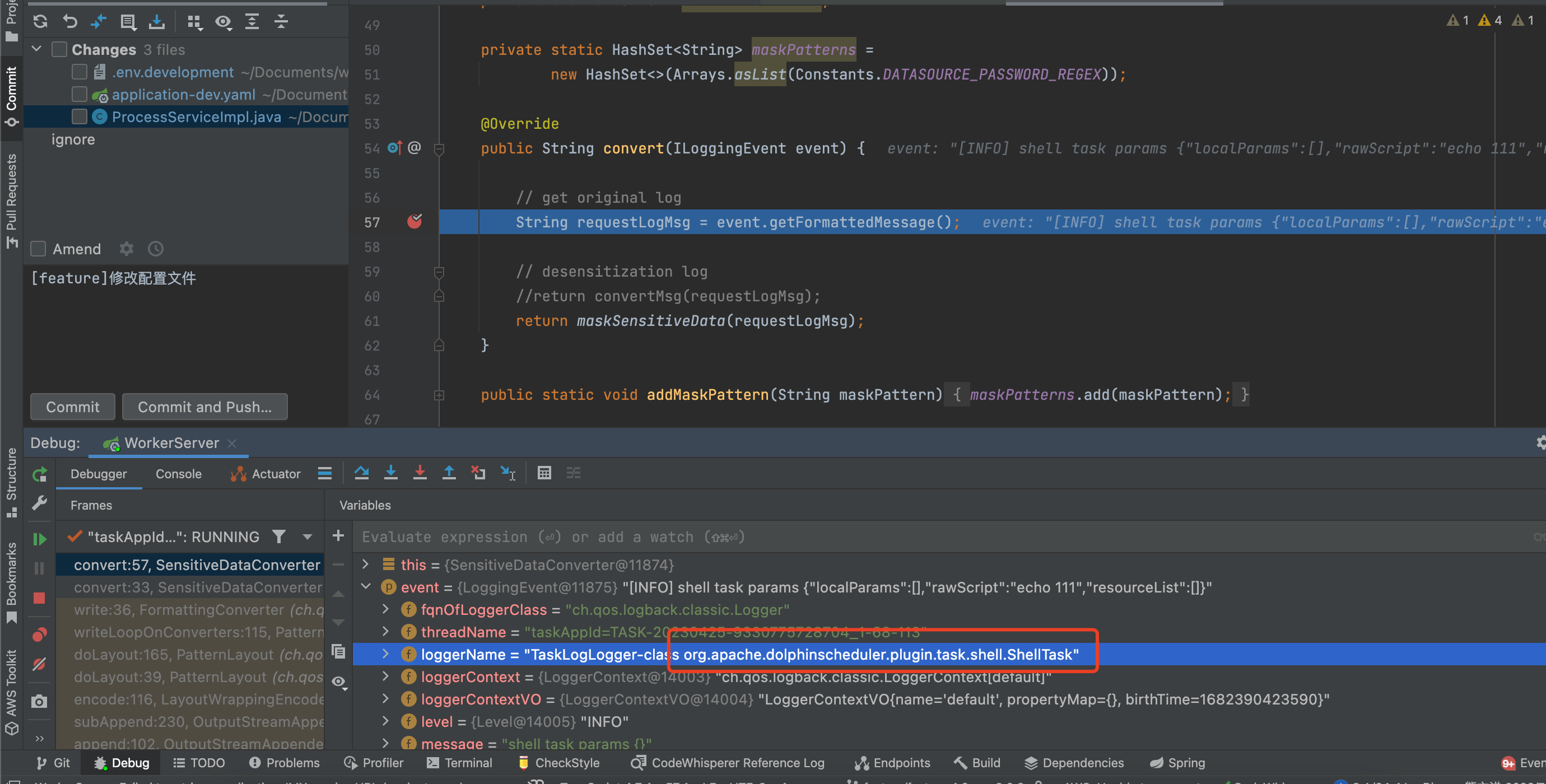 [Improvement][Log] Make the regular expressions of the logs that need to be hidden configurable ...