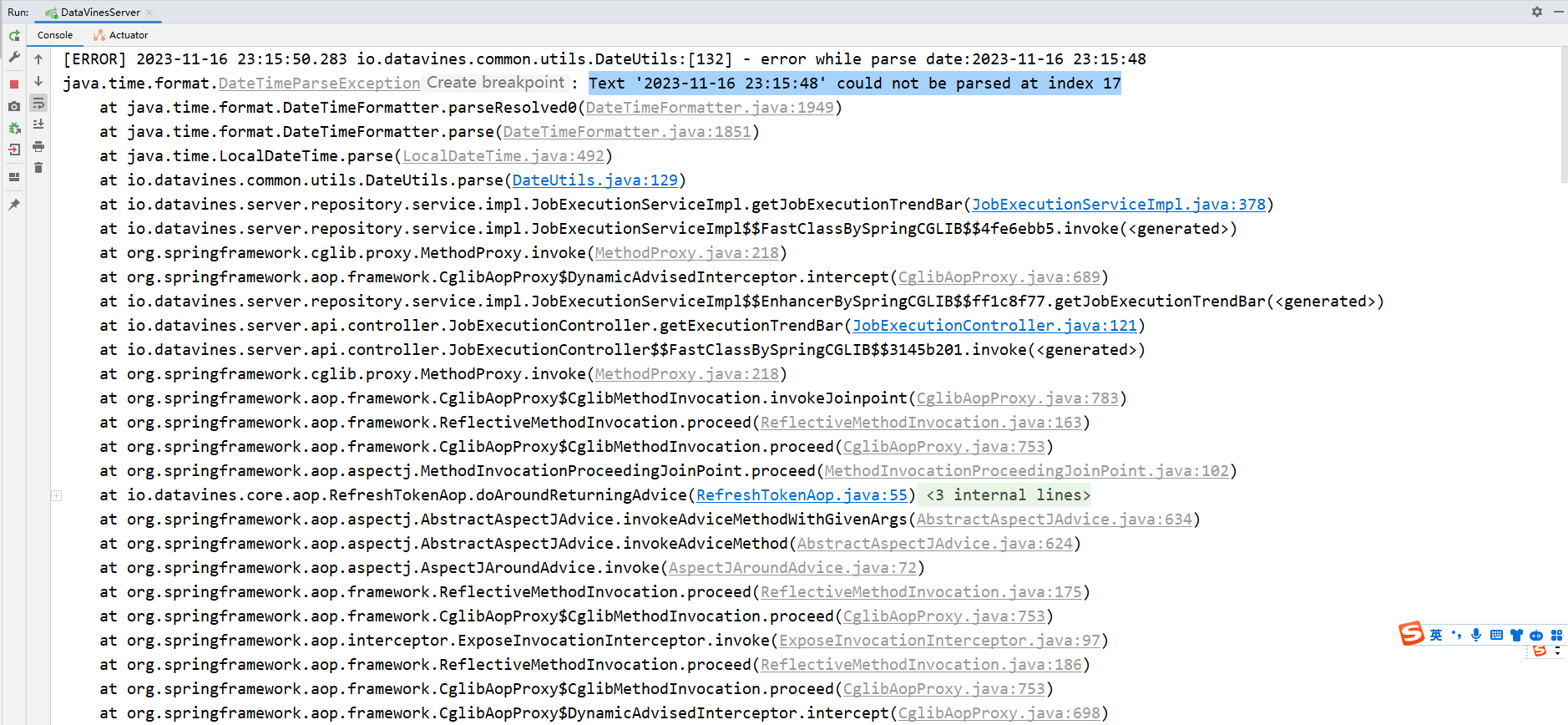 [Bug] [质量大盘] Text '2023-11-16 23:15:48' could not be parsed at index 17 · Issue #283 · datavane ...