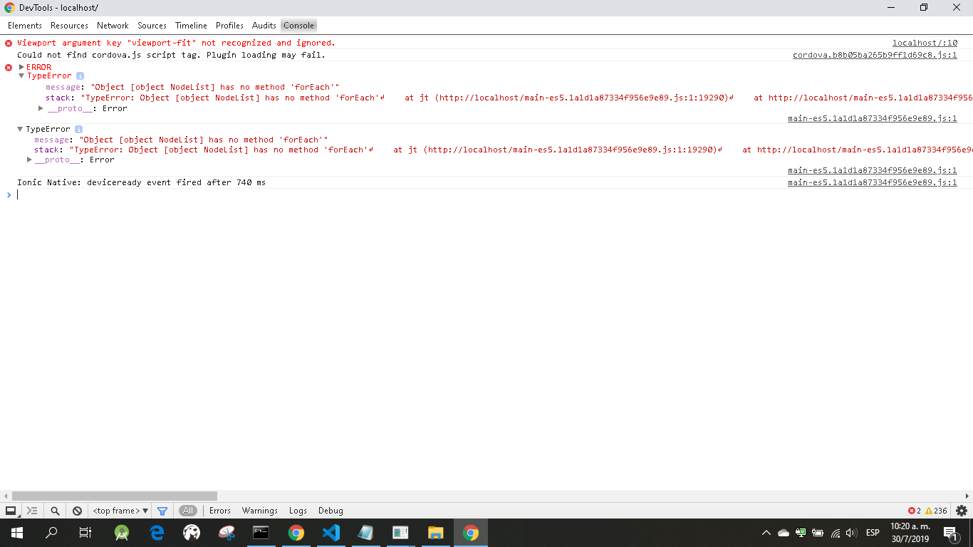 Bug New Out Of The Box Sidemenu App Will Not Run On Device · Issue 18939 · Ionic Teamionic