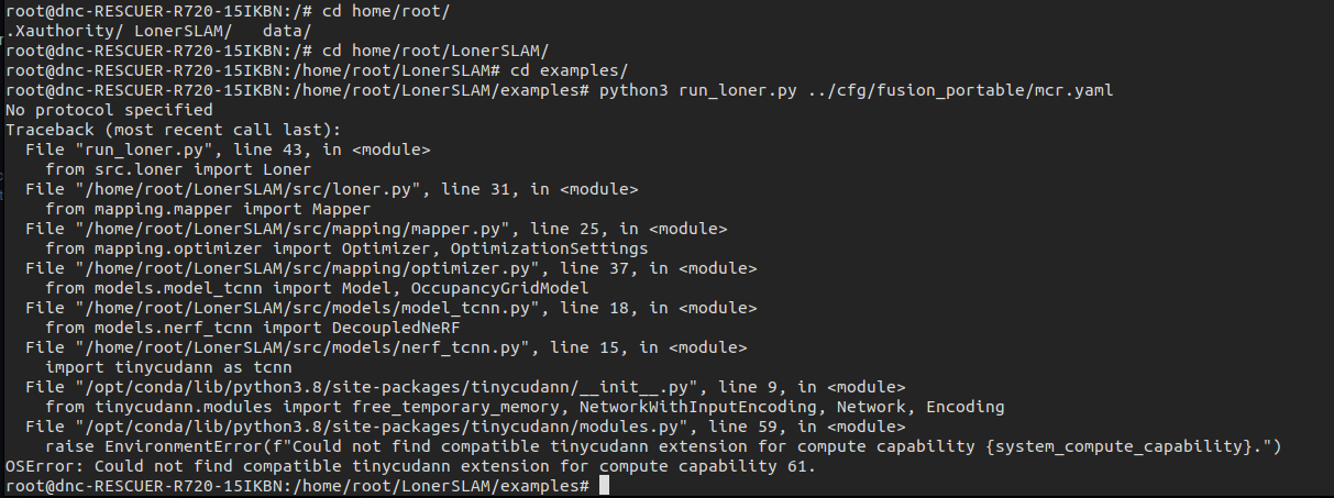 OSError: Could not find compatible tinycudann extension for compute ...