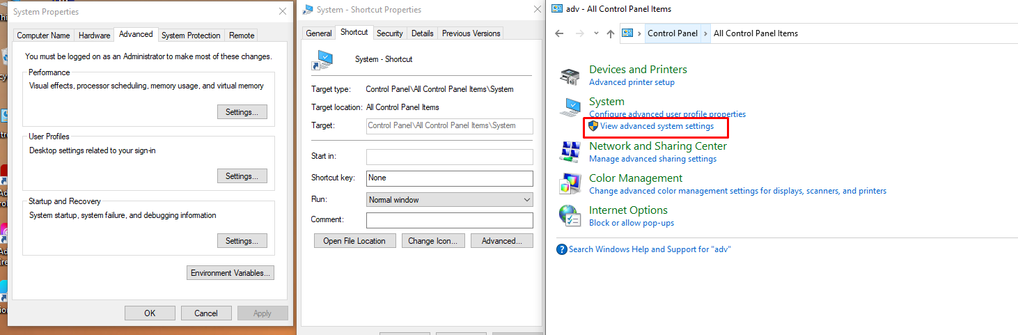 Add Advanced System Settings & Environment in search · Issue #19641 ...
