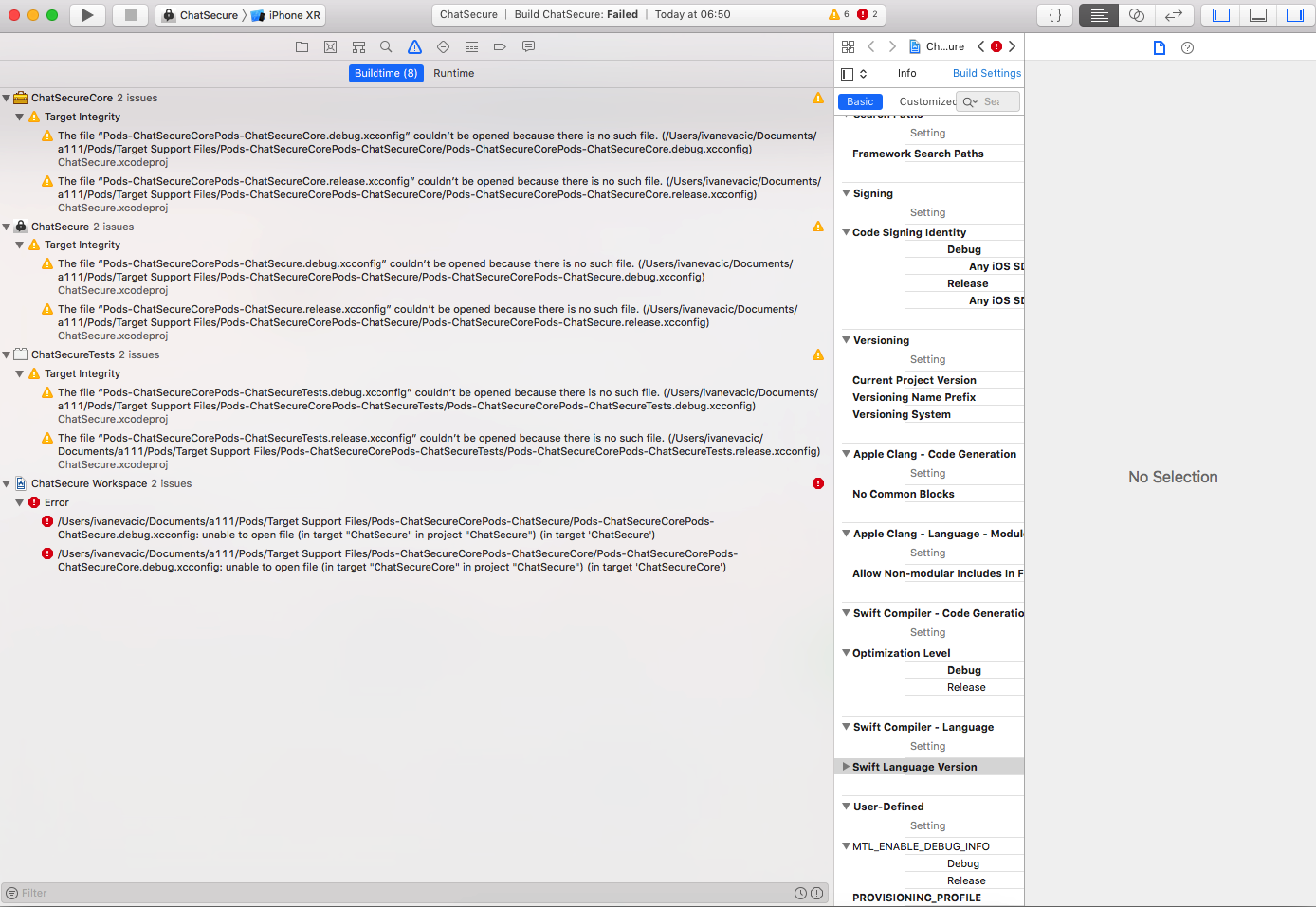 Build error -≥ debug.xconfig unable to open file · Issue #1118 · ChatSecure/ChatSecure-iOS · GitHub