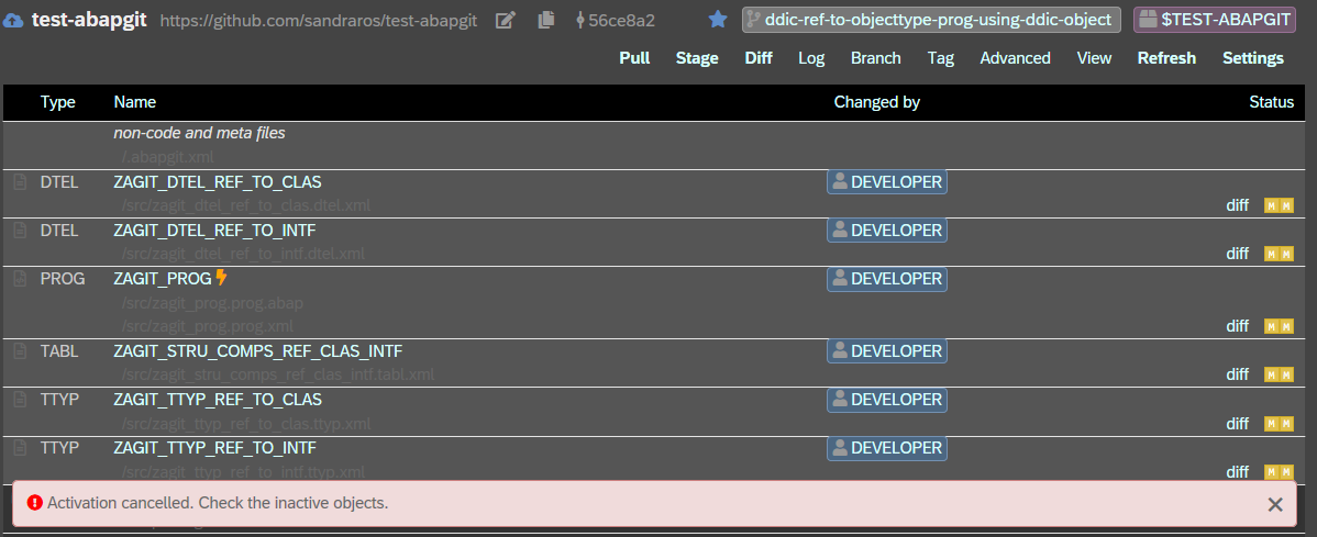 Pull Fails On Program Using Ddic Referencing Class Or Interface · Issue 5392 · Abapgitabapgit 0486