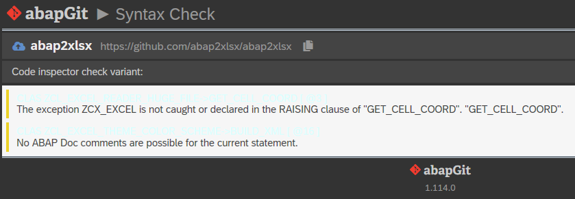 Syntax check warnings "ABAP Doc..." and "After being enhanced, the structure..." · Issue #874 ...