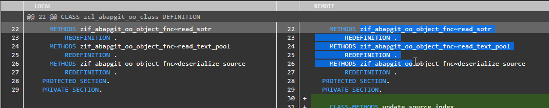 Code selection "by column" on diff screen · Issue #3089 · abapGit/abapGit · GitHub