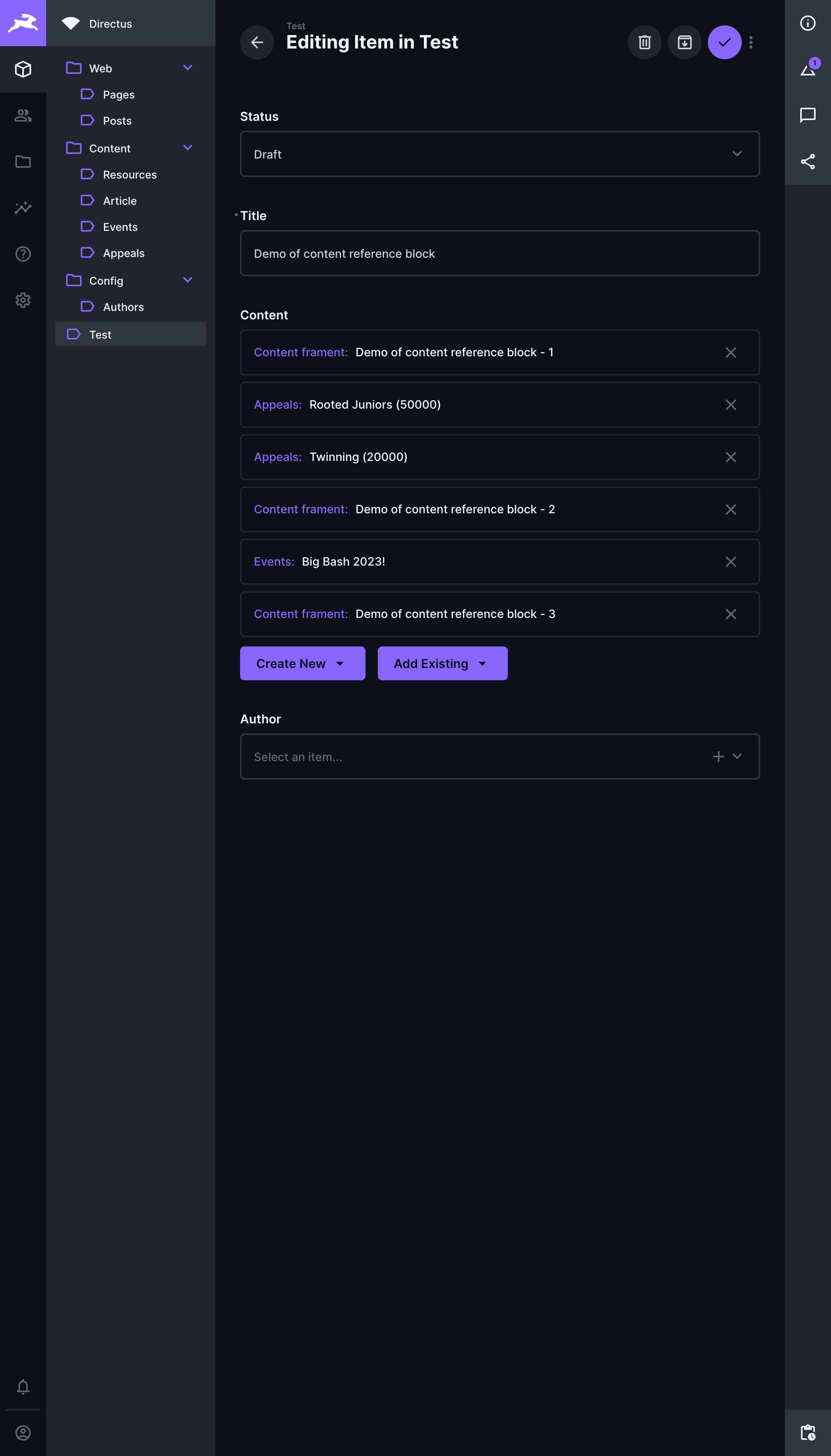 Content Reference Block Block Editor · Directus Directus · Discussion 19215 · Github