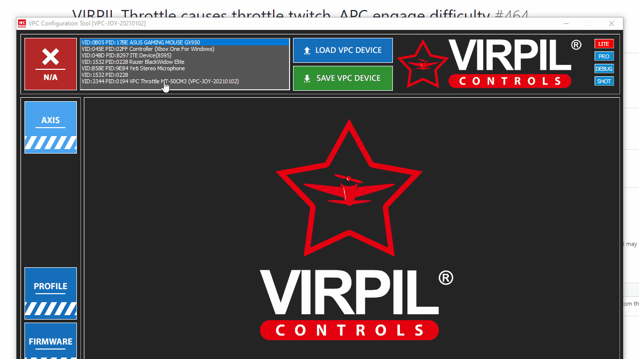 VIRPIL Throttle causes throttle twitch, APC engage difficulty · Issue #464 · Community-A-4E ...
