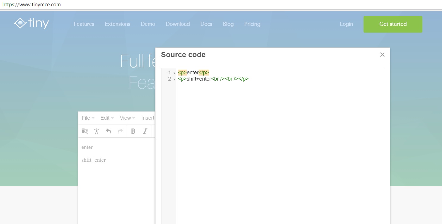 Shift+Enter Bug · Issue #4452 · tinymce/tinymce · GitHub