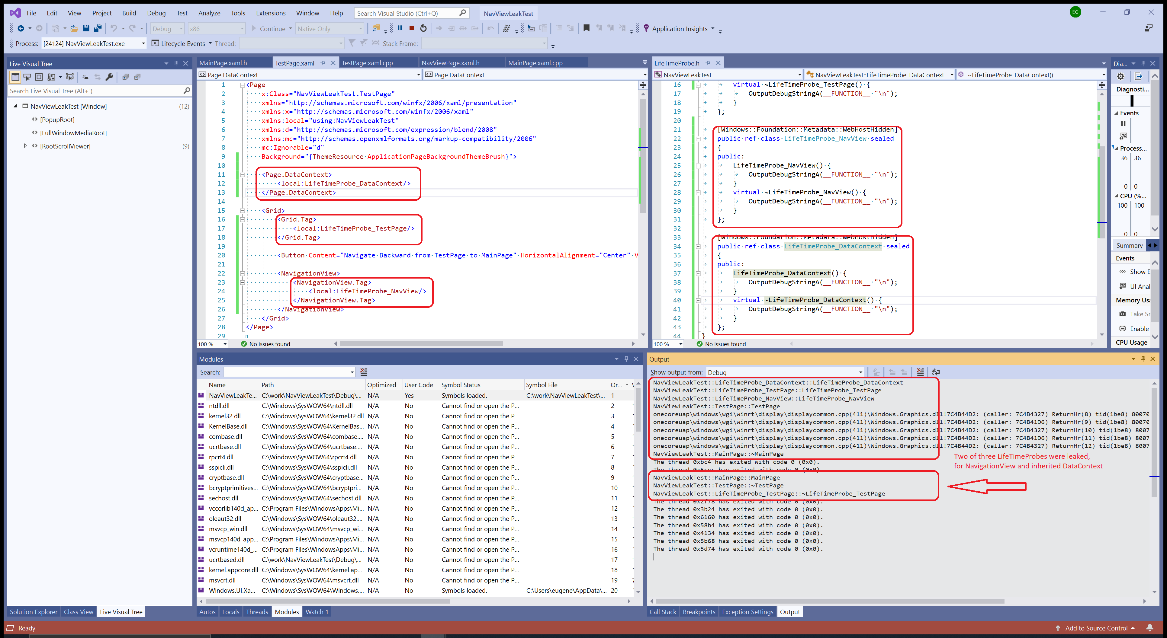 Muxc Wuxc Memory Leak In Navigationview · Issue 1000 · Microsoftmicrosoft Ui Xaml · Github 
