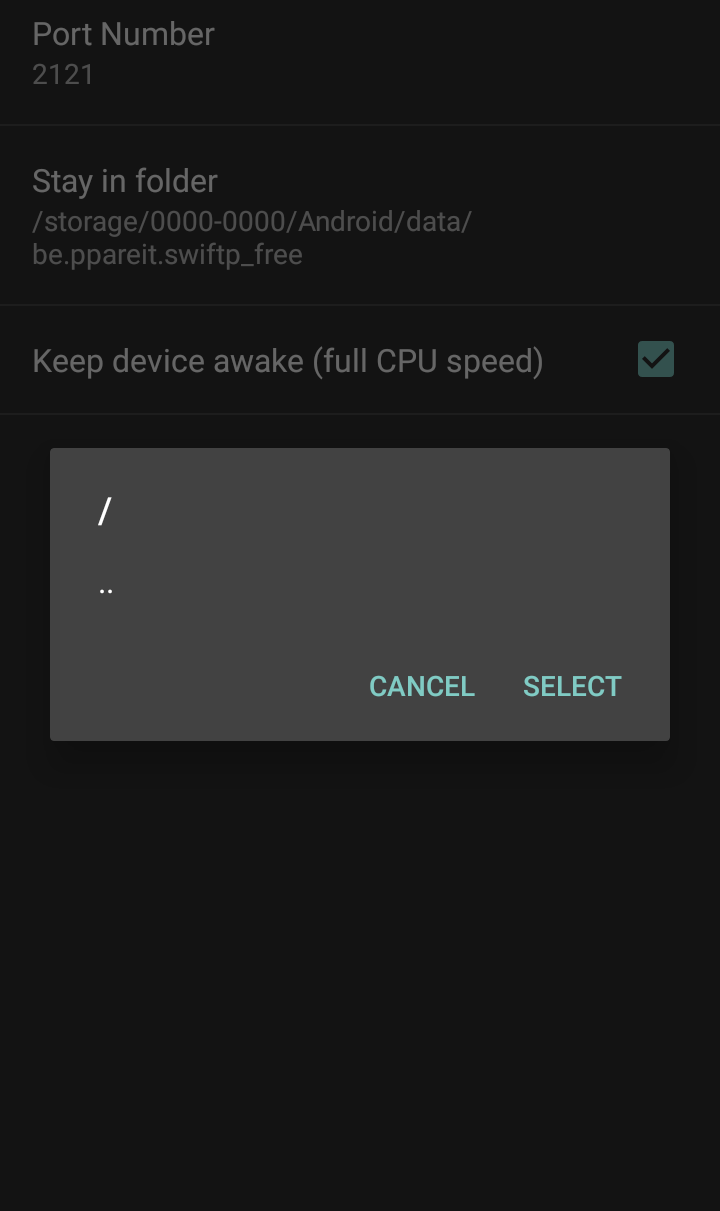 Can not select /sdcard or /storage/emulated/0 as root · Issue #119 · ppareit/swiftp · GitHub