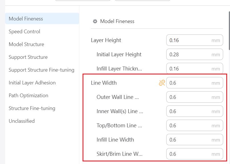 BUG: Nozzle diameter is not associated with line width · Issue #1960 · Snapmaker/Luban · GitHub