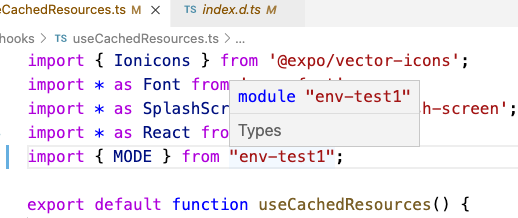 Error: Unable to resolve module `@env` from `src/utils.ts`: @env could not be found within the ...