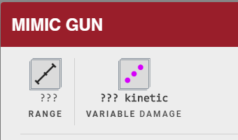 [BUG] Mimic gun damage type is shown as variable, but should be kinetic ...