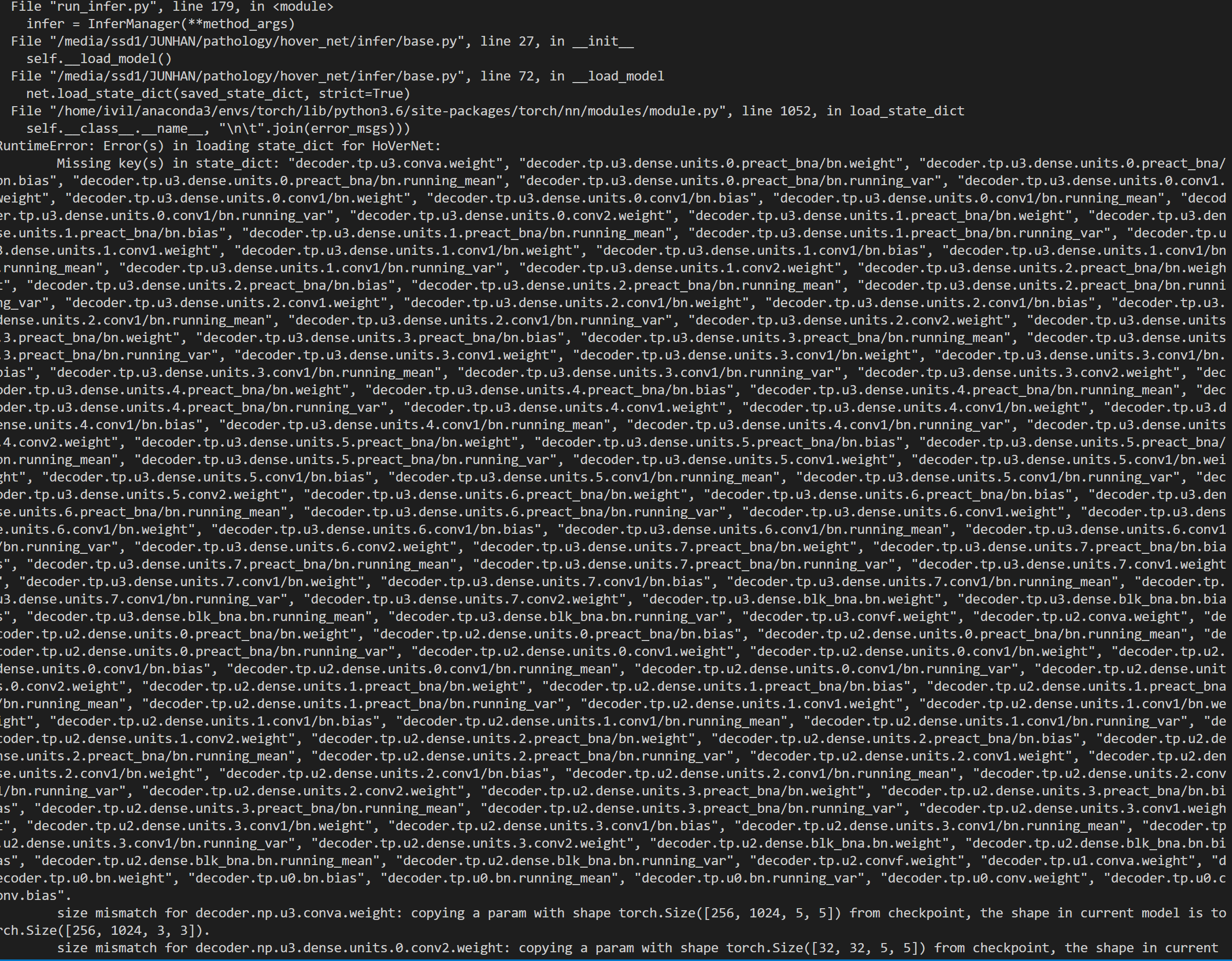 Cannot load the checkpoints except the "fast_monusac" one · Issue #88 · vqdang/hover_net · GitHub