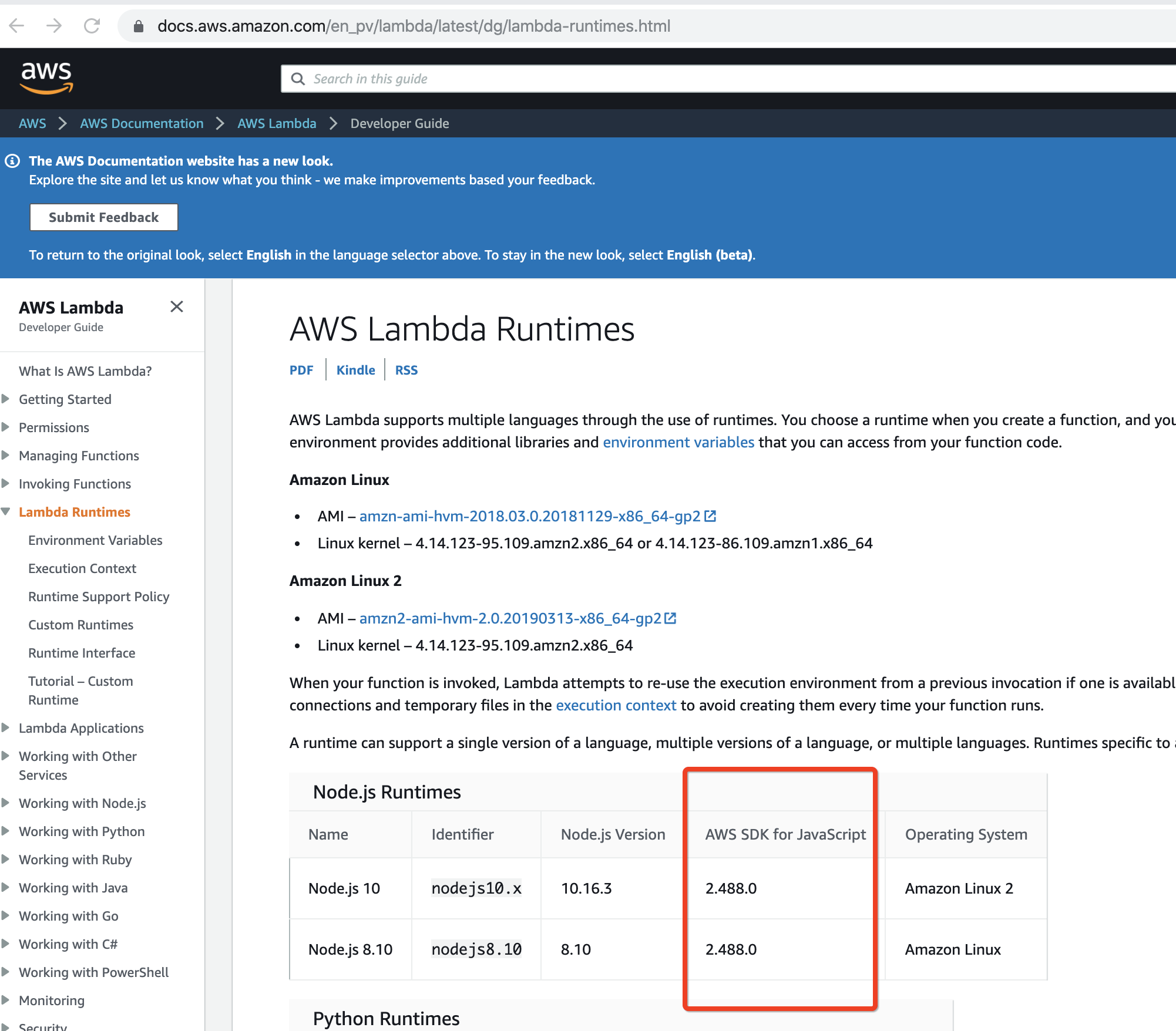 Calling Glue API to updateTable from Lambda Node.js 10 AWS SDK · Issue #2934 · aws/aws-sdk-js ...