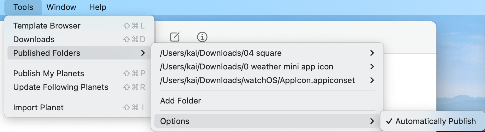 Automatically publish when content changed in published folders · Issue #93 · Planetable/Planet ...