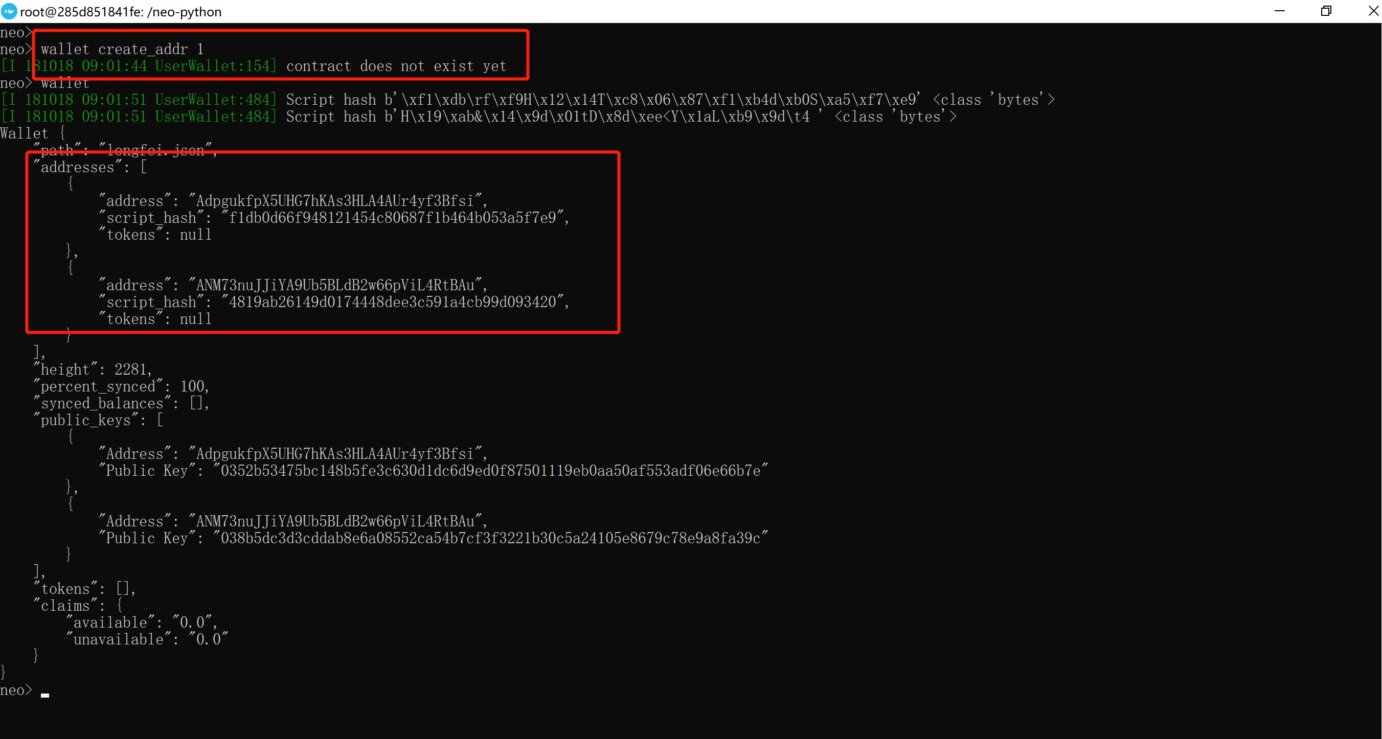wallet create_addr is showing error message · Issue #670 · CityOfZion/neo-python · GitHub