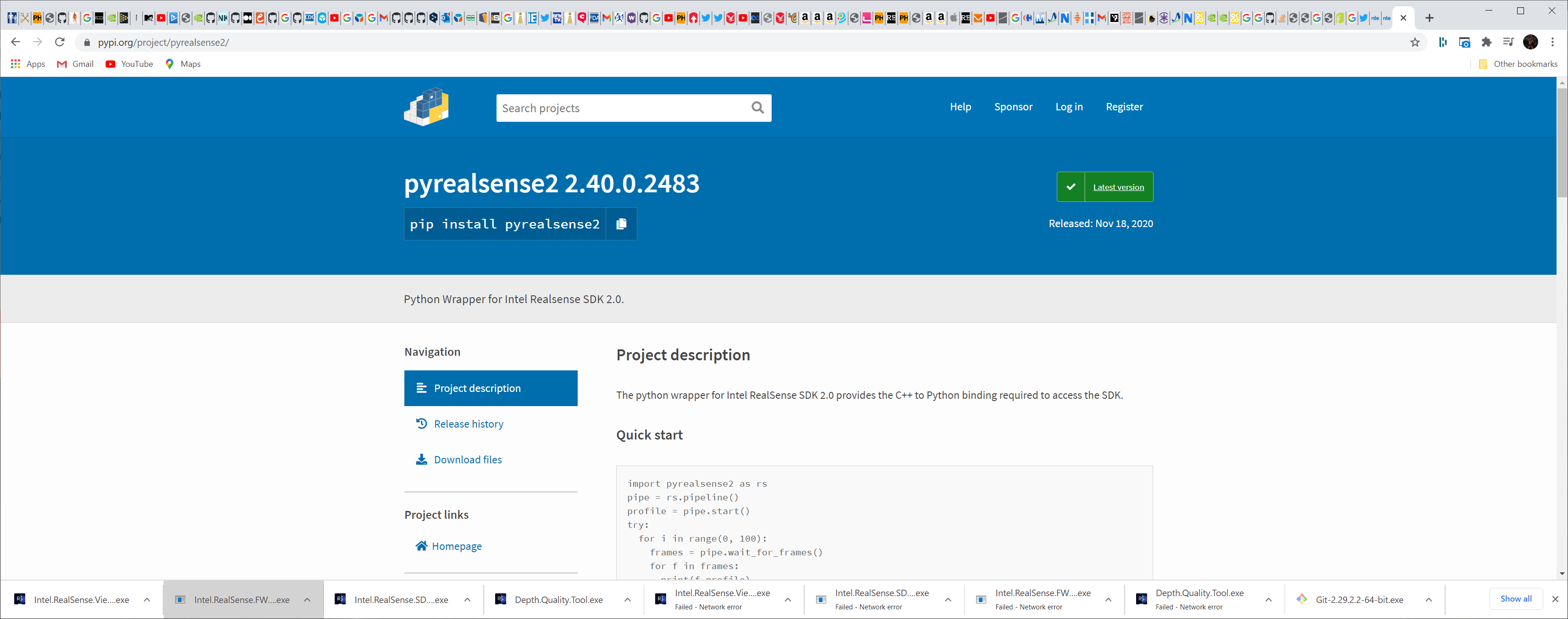 Pip Install Pyrealsense2 Install 2 36 0 2038 And Not 2 40 As Expected