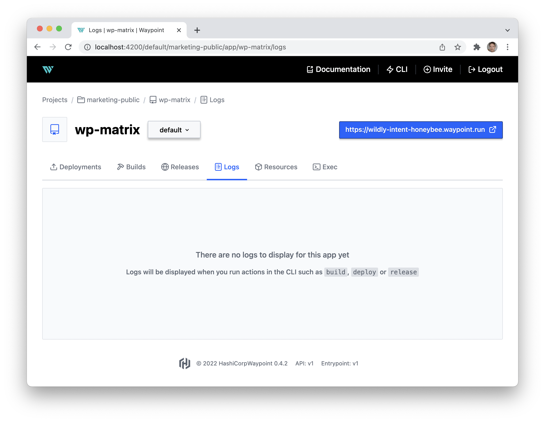 Waypoint UI app empty logs tab should explain why it is empty correctly · Issue #2911 ...