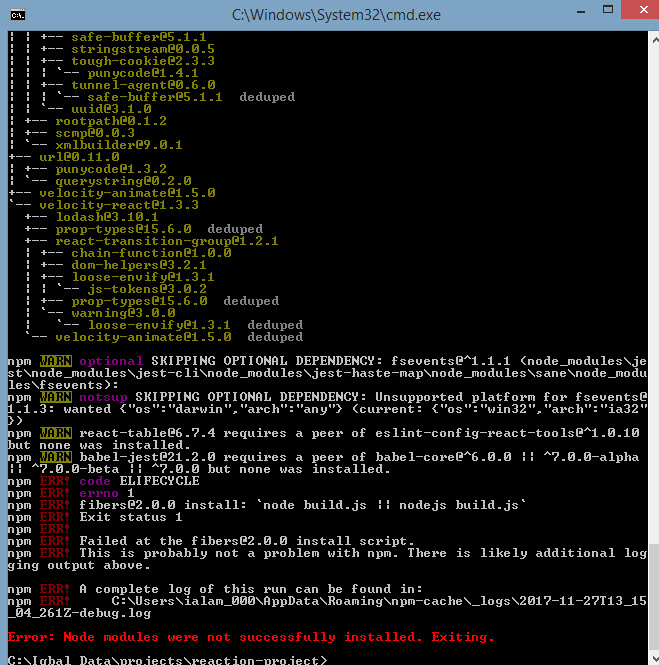 Getting error while installing Reaction Commerce · Issue #3350 · reactioncommerce/reaction · GitHub