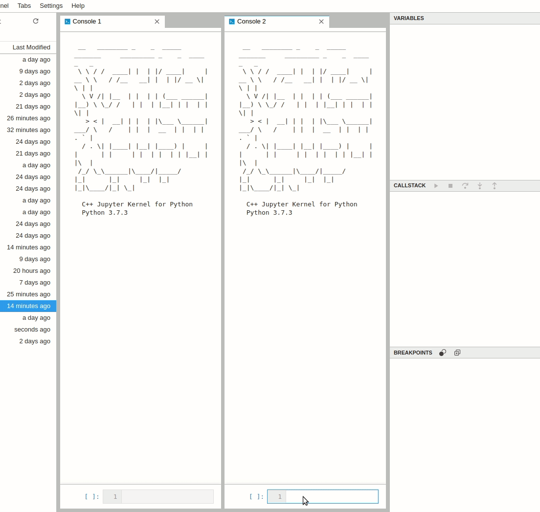 Gutter Click for split console set in both gutter · Issue #194 · jupyterlab/debugger · GitHub