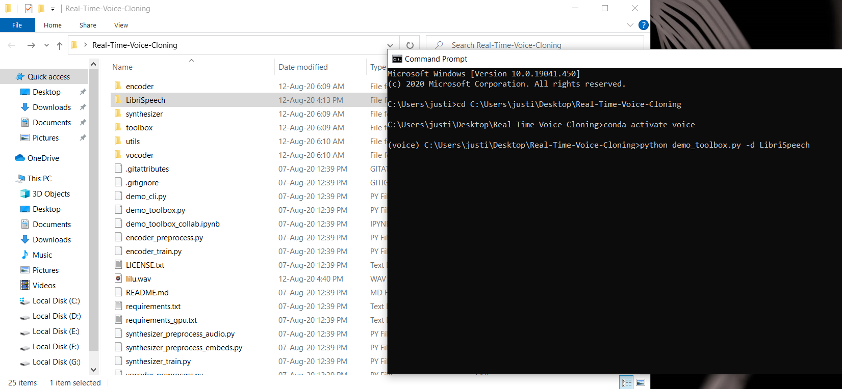 Warning: You do not have any of the recognized datasets in LibriSpeech ...