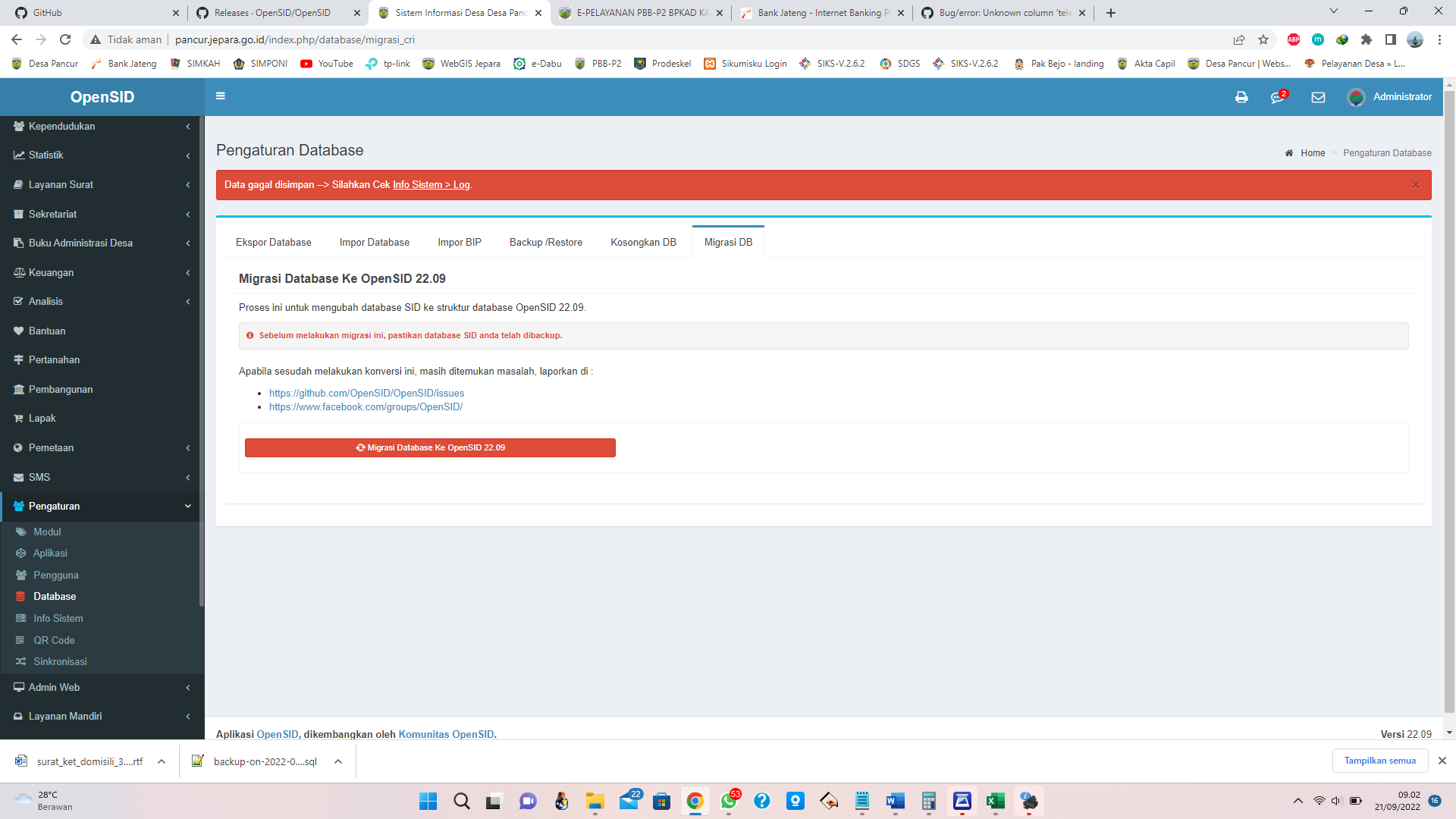 Bugerror Unknown Column Telegram In Field List · Issue 5658 · Opensidopensid · Github 