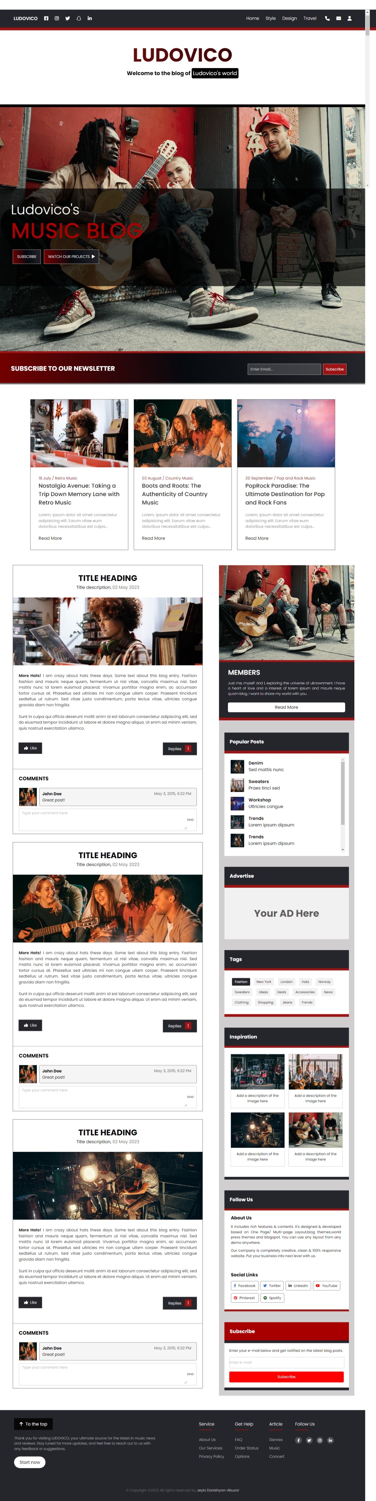 GitHub - jeyla-danishyanabuzar/Music-Blog-Website-Template: A ...