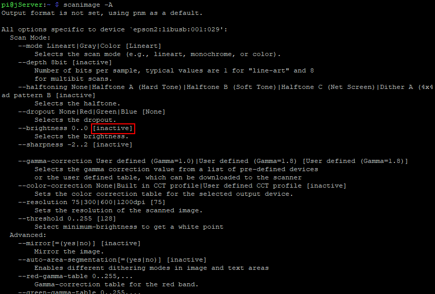 Options marked as [inactive] should not be set. · Issue #61 · sbs20/scanservjs · GitHub