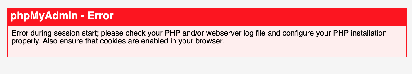 PHP session errors details are missing on error page · Issue #17084 · phpmyadmin/phpmyadmin · GitHub