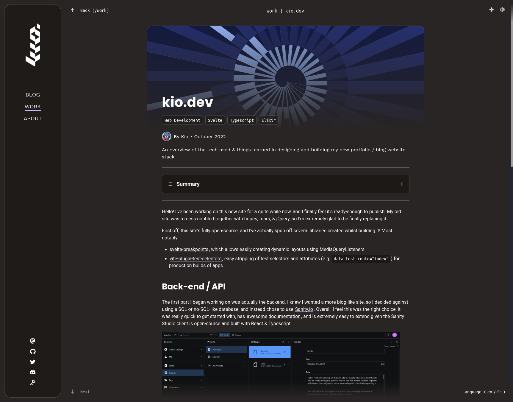 GitHub - kiosion/kio.dev: Monorepo for my personal Sveltekit + Elixir ...