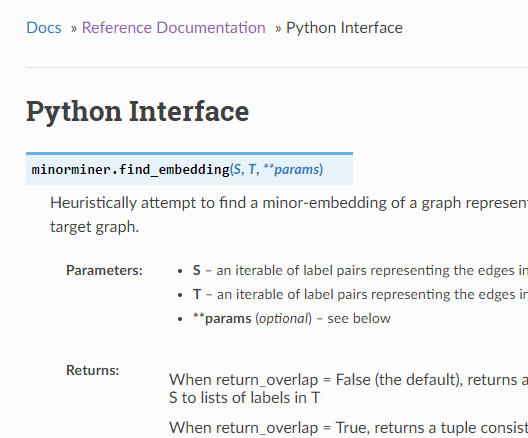 Python interface vanished from RTD? · Issue #75 · dwavesystems/minorminer · GitHub