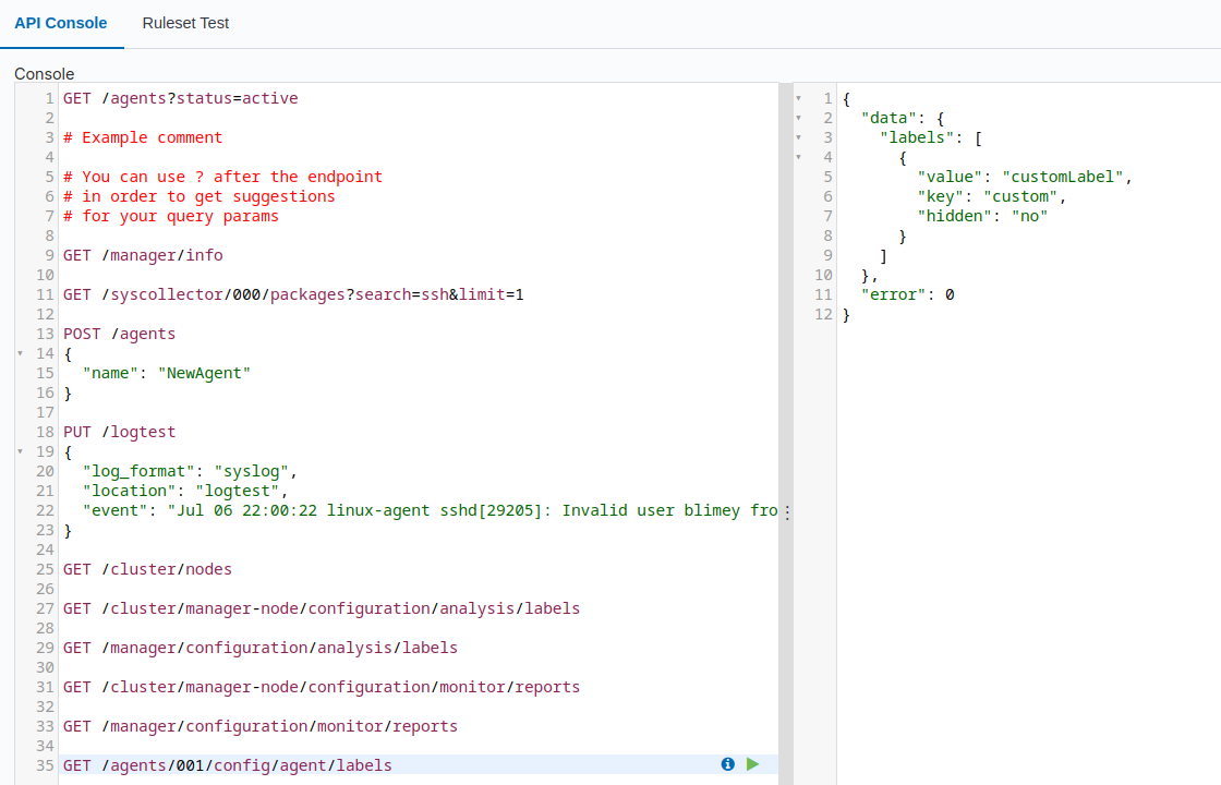 Invalid API calls and broken link in the `Management